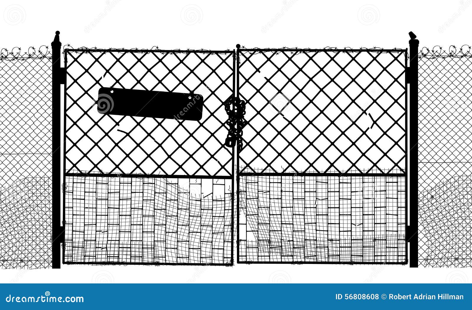Old gate stock vector. Illustration of barbed, fence - 56808608