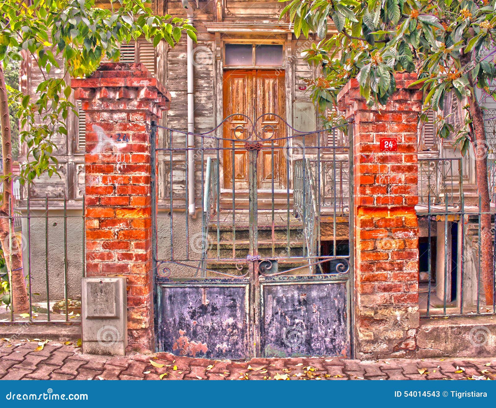 The old gate stock image. Image of decoration, effect - 54014543