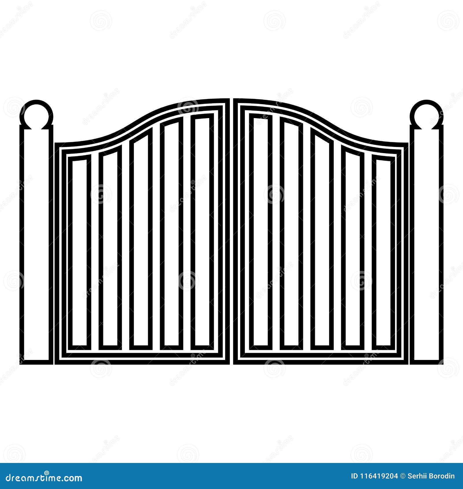 Old Gate Icon Black Color Illustration Flat Style Simple Image Stock ...