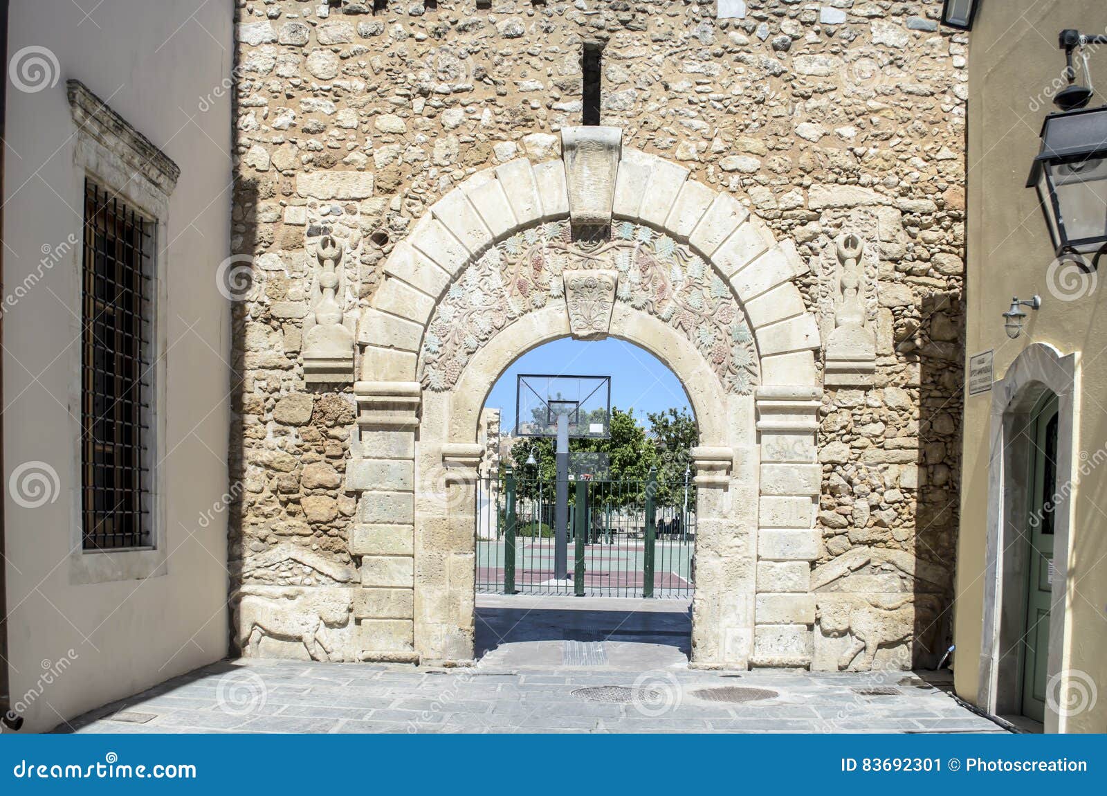 Old gate , Rethymnon town stock image. Image of gate - 83692301