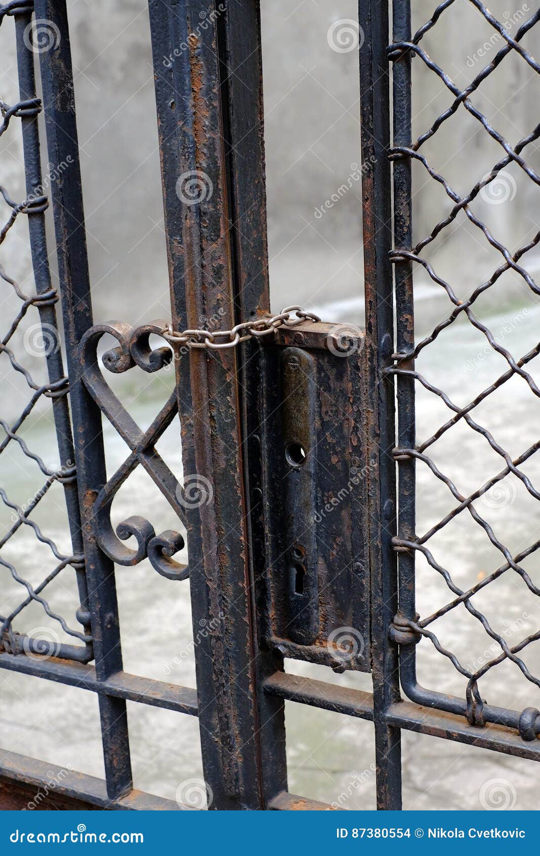 Old gate stock photo. Image of rusty, chipped, iron, steel - 87380554
