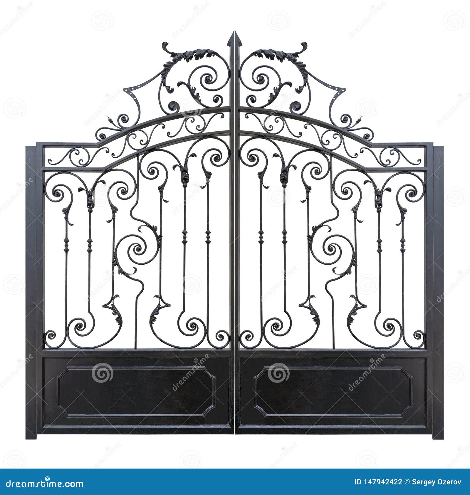 Old gates with decor stock photo. Image of design, black - 147942422