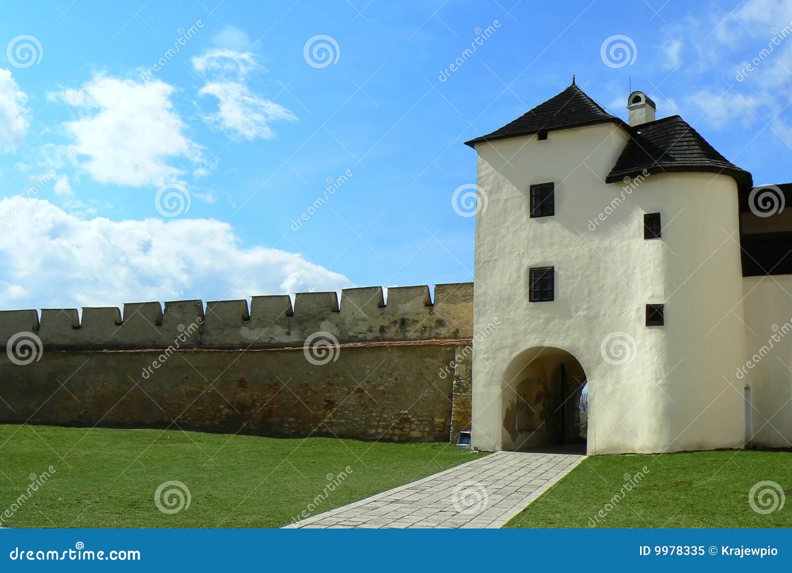 Old gateway with wall stock image. Image of defensive - 9978335