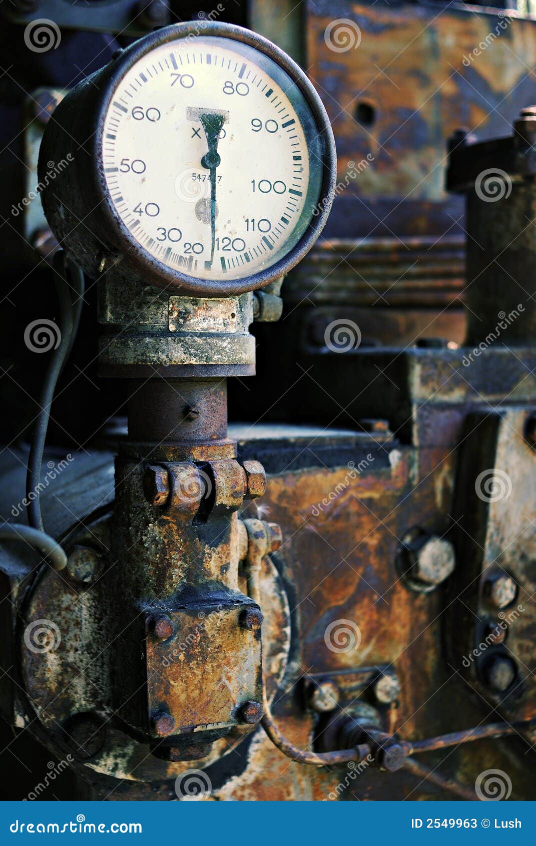 Old Gauge on a Rusty Machine Stock Image - Image of gauge, brown: 2549963