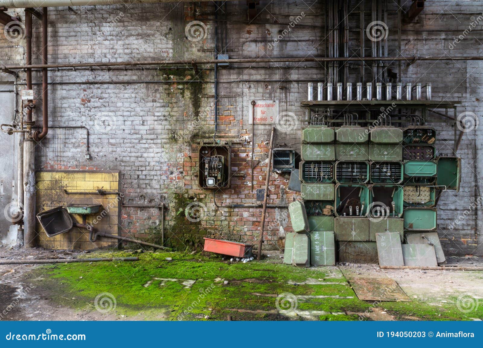 The old GDR factory hall stock image. Image of industrial - 194050203