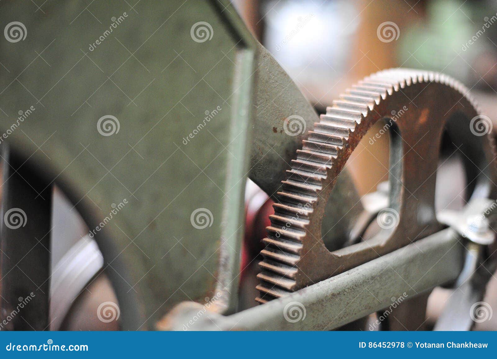 Old Gear in Machine Part To Transmission of Moving Stock Photo - Image ...