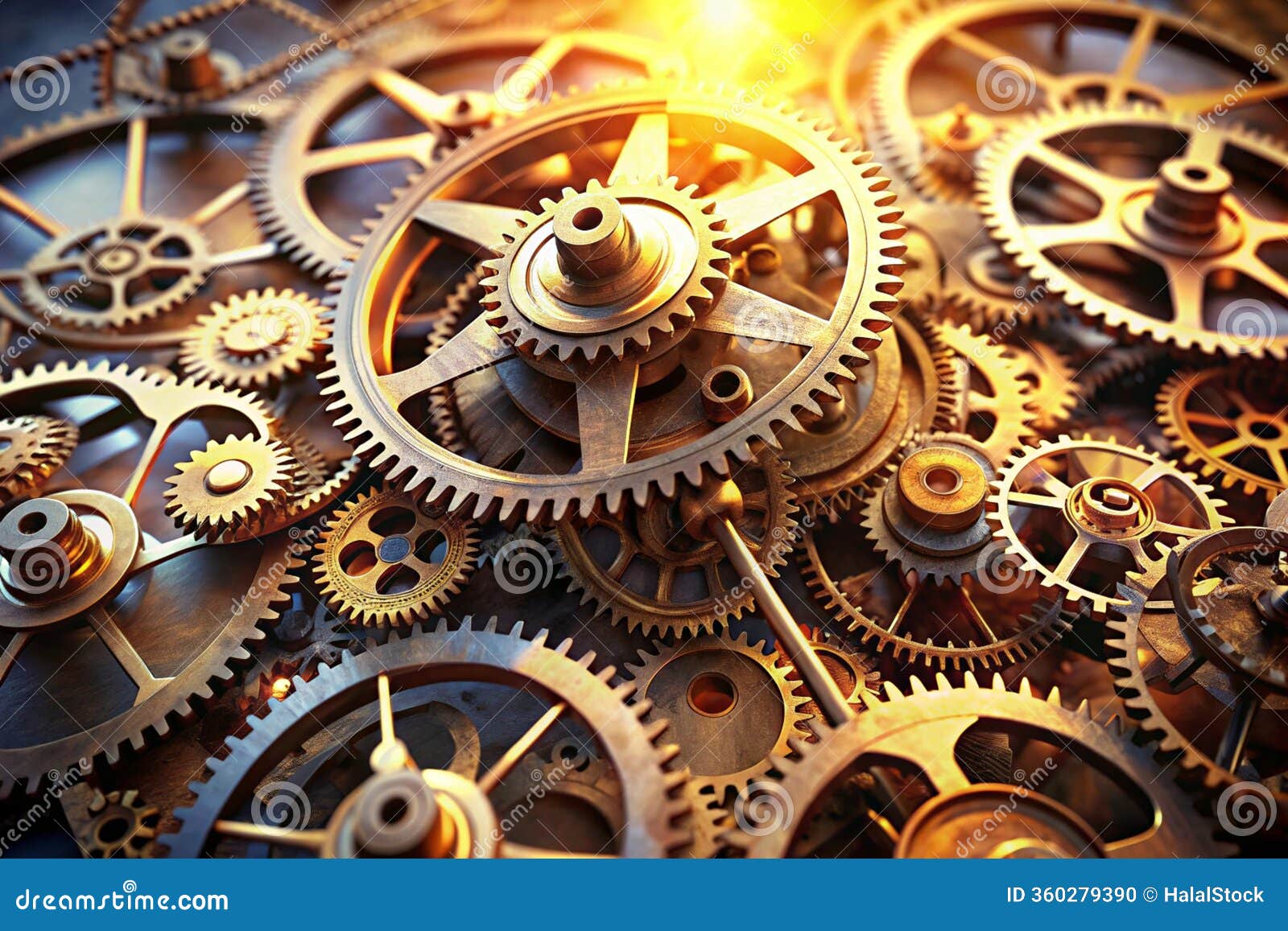 Old Gears and Cogs Clock Mechanism Stock Illustration - Illustration of ...