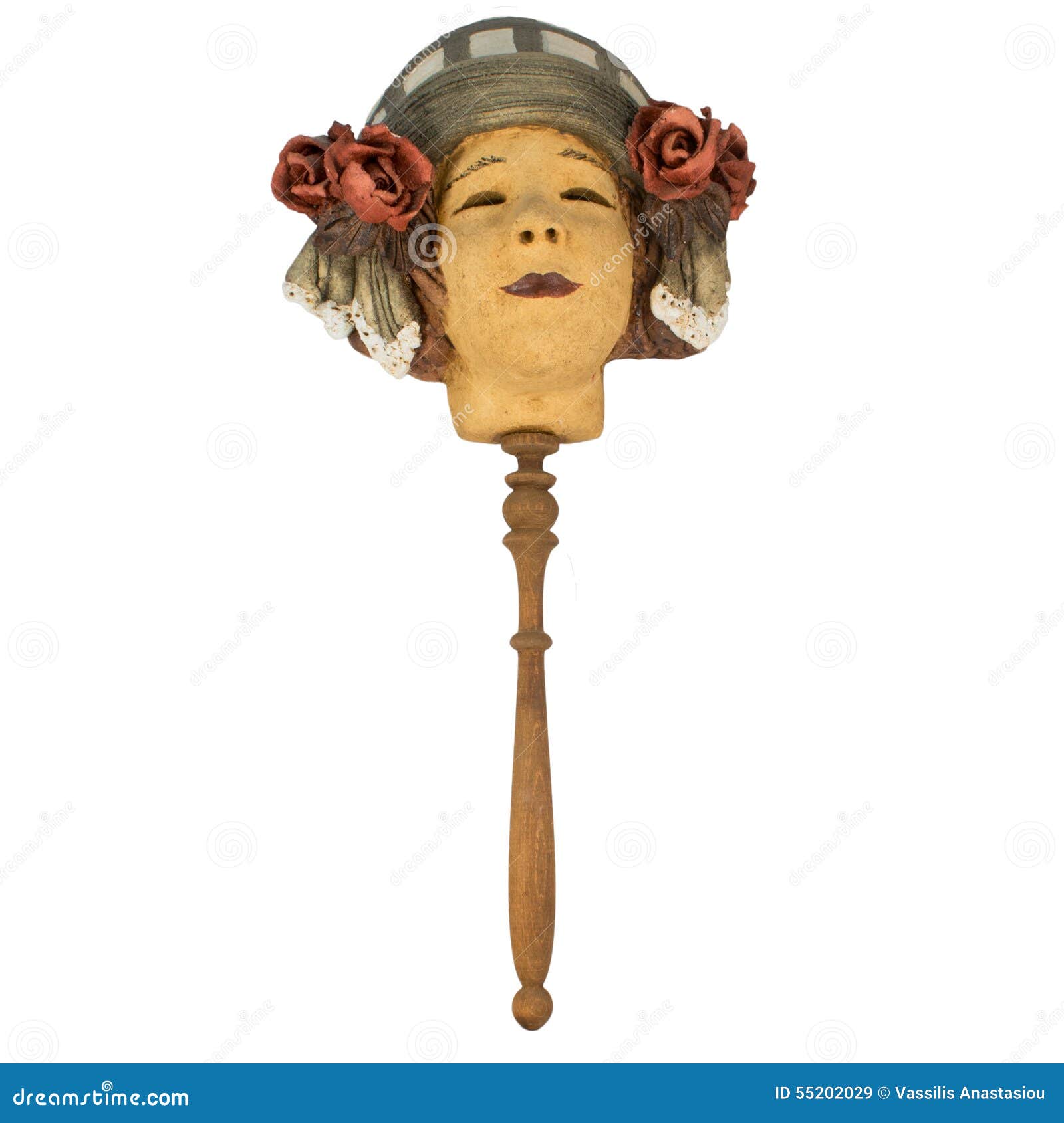 Old Geisha Mask with Handle for Halloween. Stock Image - Image of mask ...