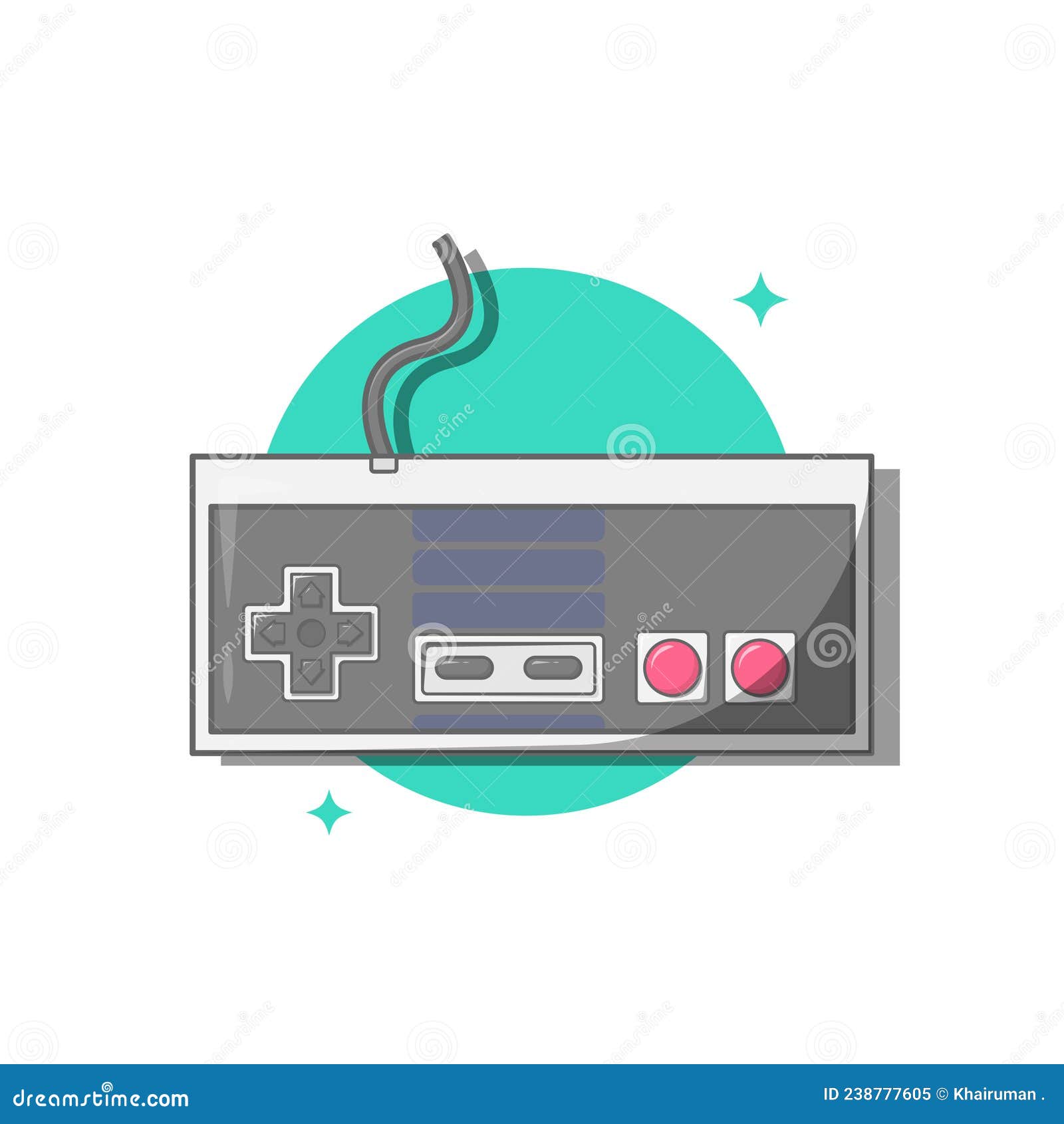Old Generation Console Controller Vector Illustration. Gamepad Design ...