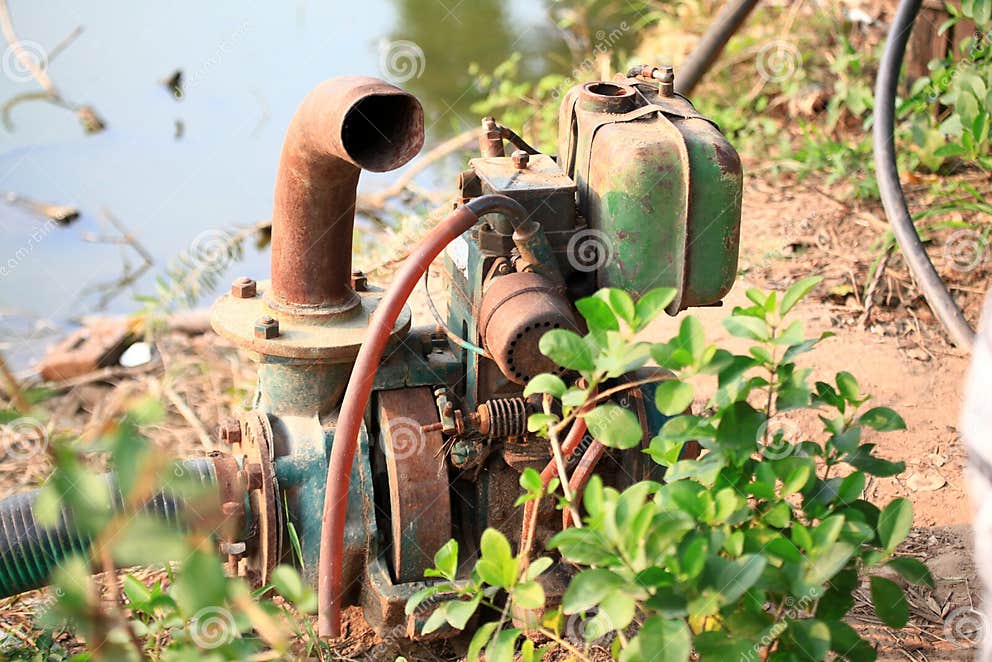 Old generator stock image. Image of decoy, metal, plants - 61786027