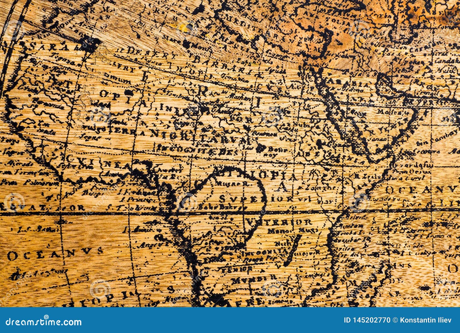 Old Geographic Map of the World Stock Photo - Image of frame ...