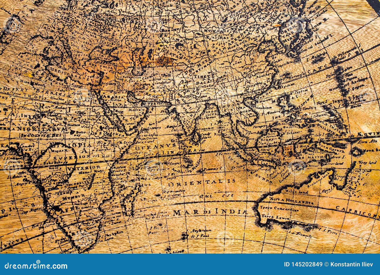 Old Geographic Map of the World Stock Image - Image of atlantic ...