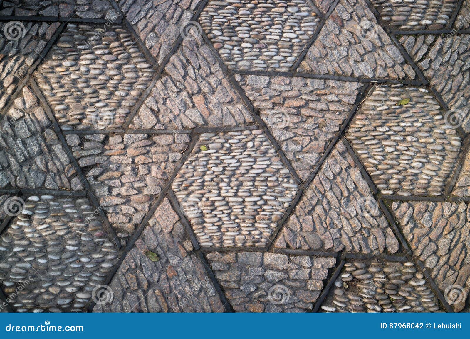 Old Geometric Pattern Cobblestone Paving Stone Road Stock Photo - Image ...