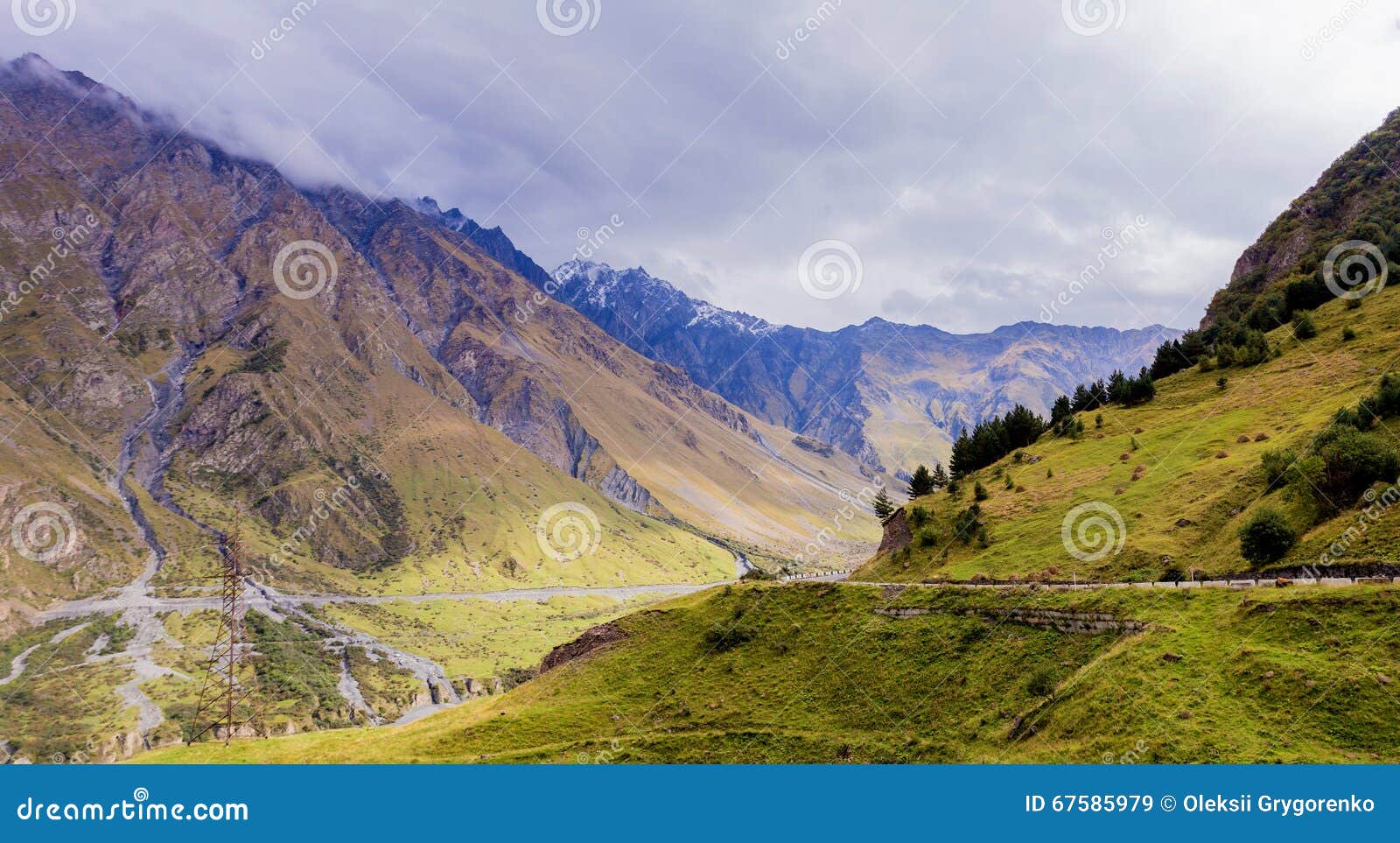 Old Georgian Road on the Verge of Valley Stock Image - Image of winding ...