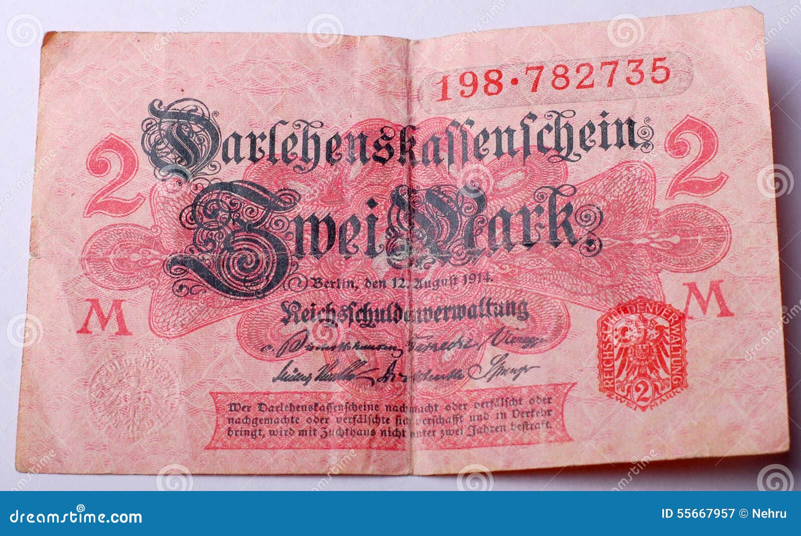Old German Banknote from 1914 Stock Image - Image of banknote, history ...