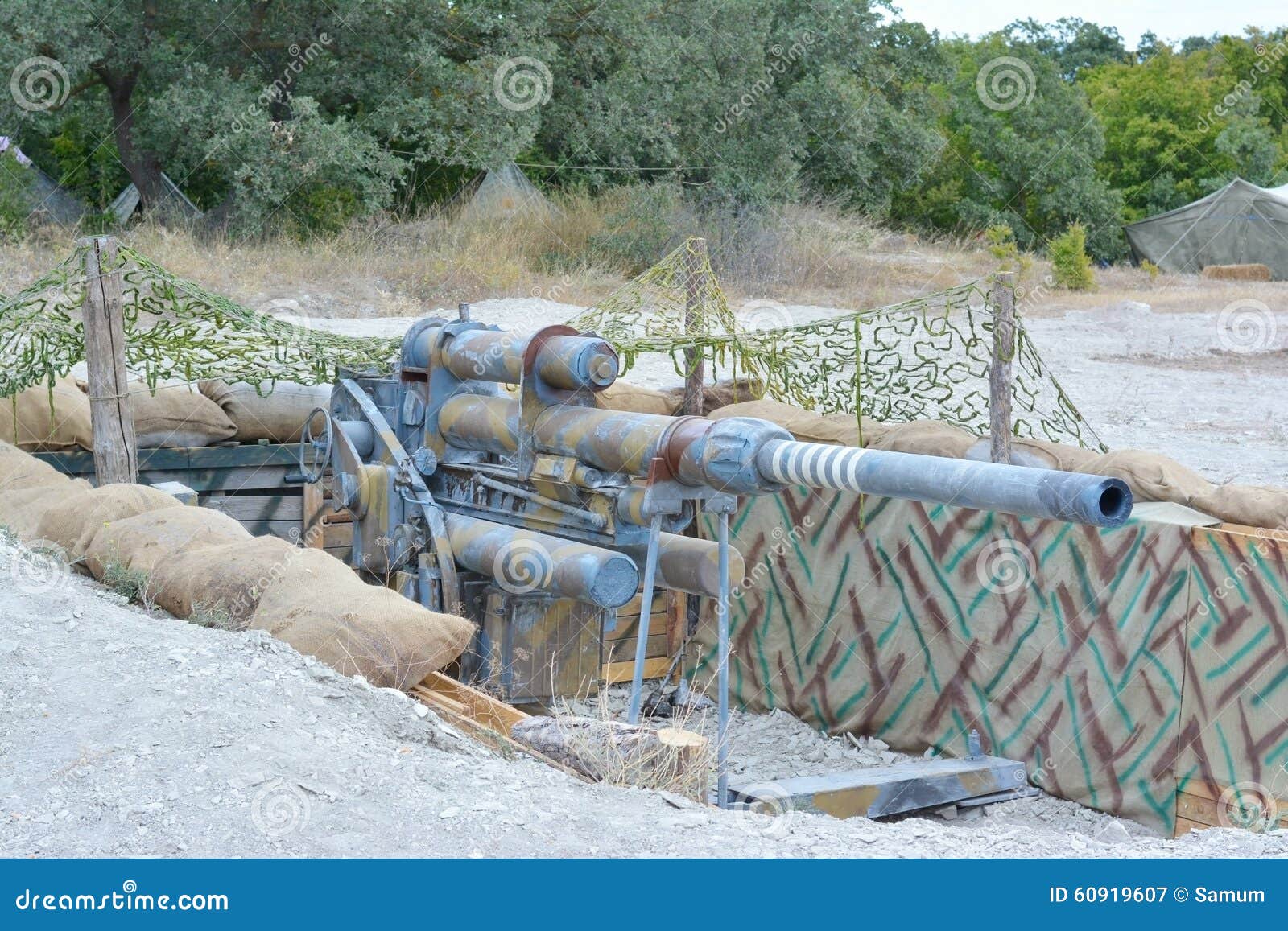 The old German cannon stock image. Image of mountains - 60919607