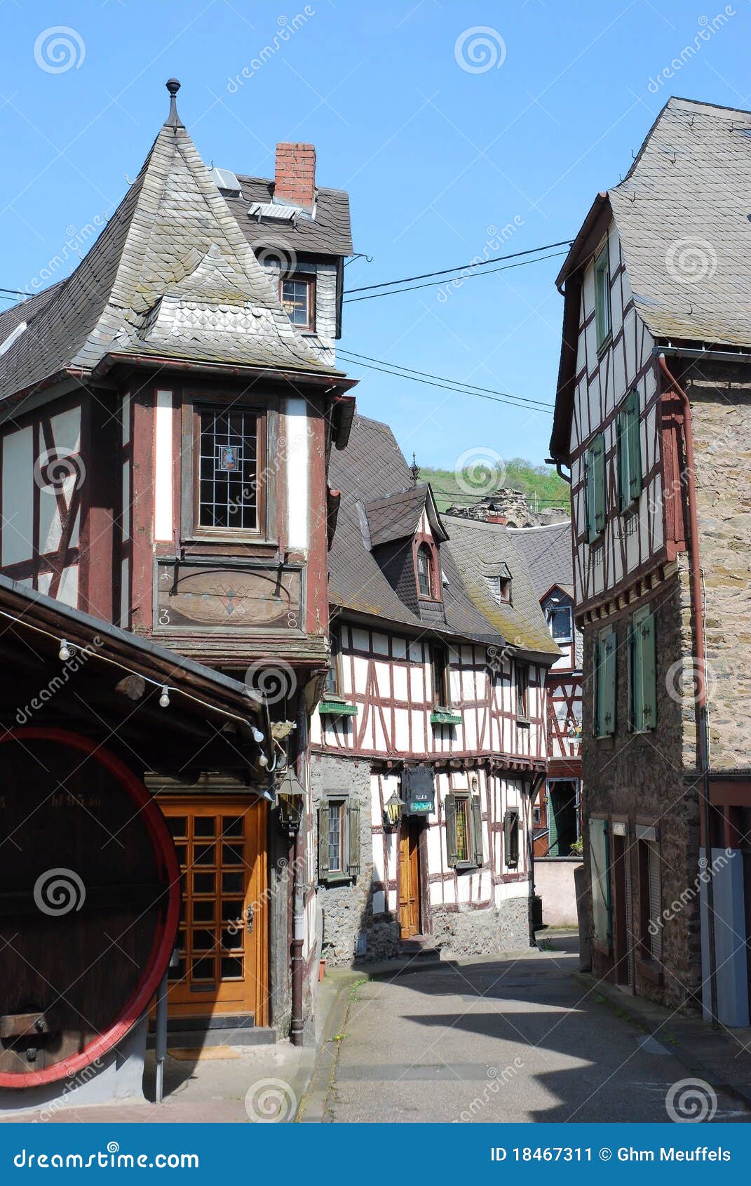 Old German Half-timbered Houses, Braubach, Germany Stock Image - Image ...