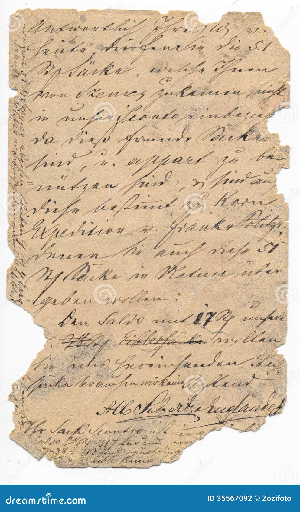 Old German Handwriting - Circa 1881 Stock Photo - Image of aged, paper ...