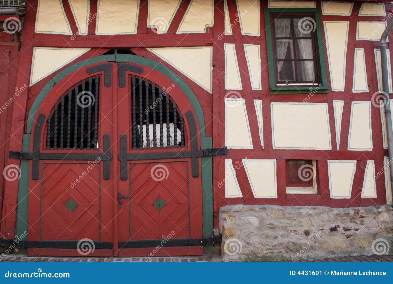 Old German House stock image. Image of green, door, paint - 4431601