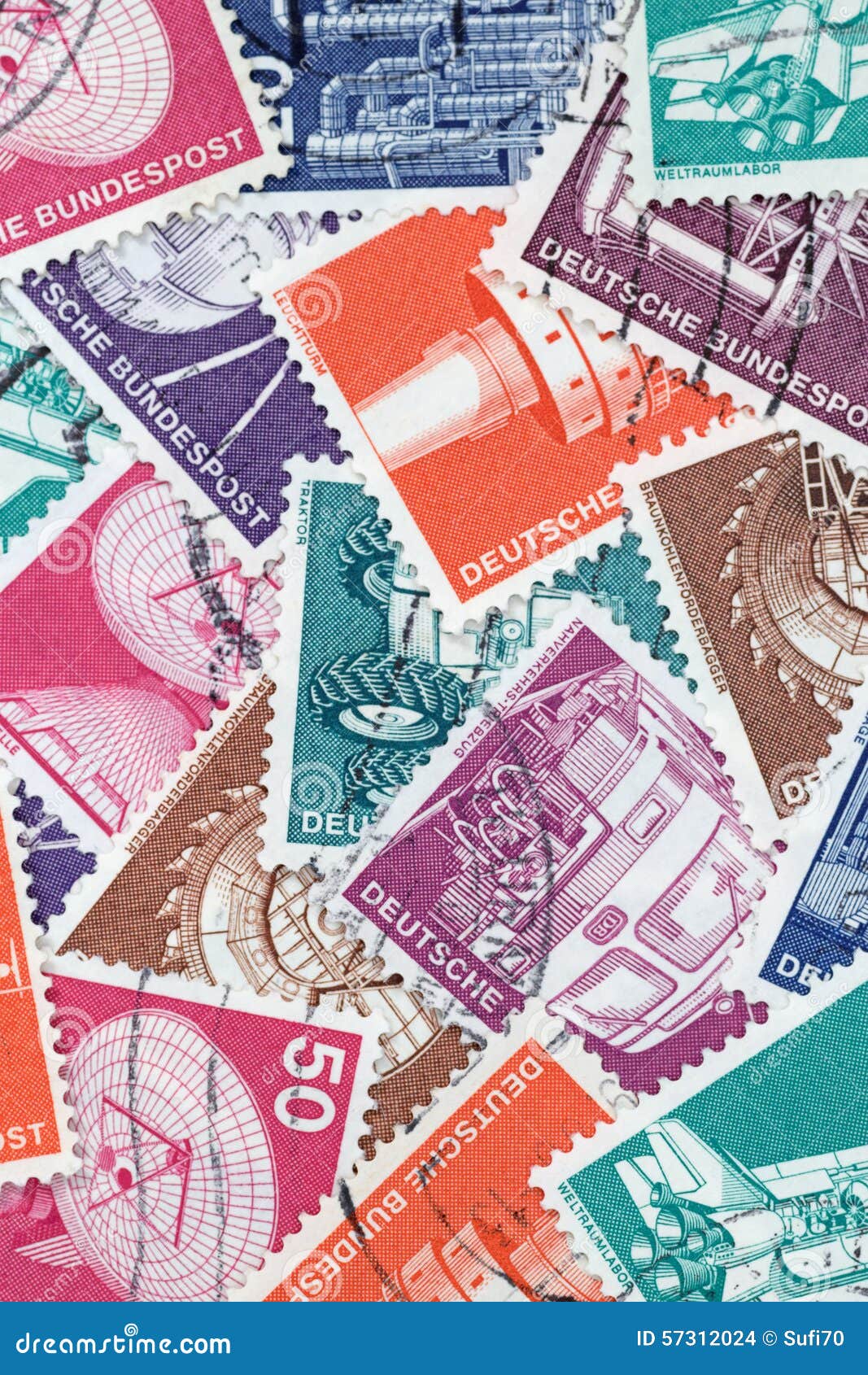 Old German Stamps about Industry and Technics (Editorial) Editorial ...