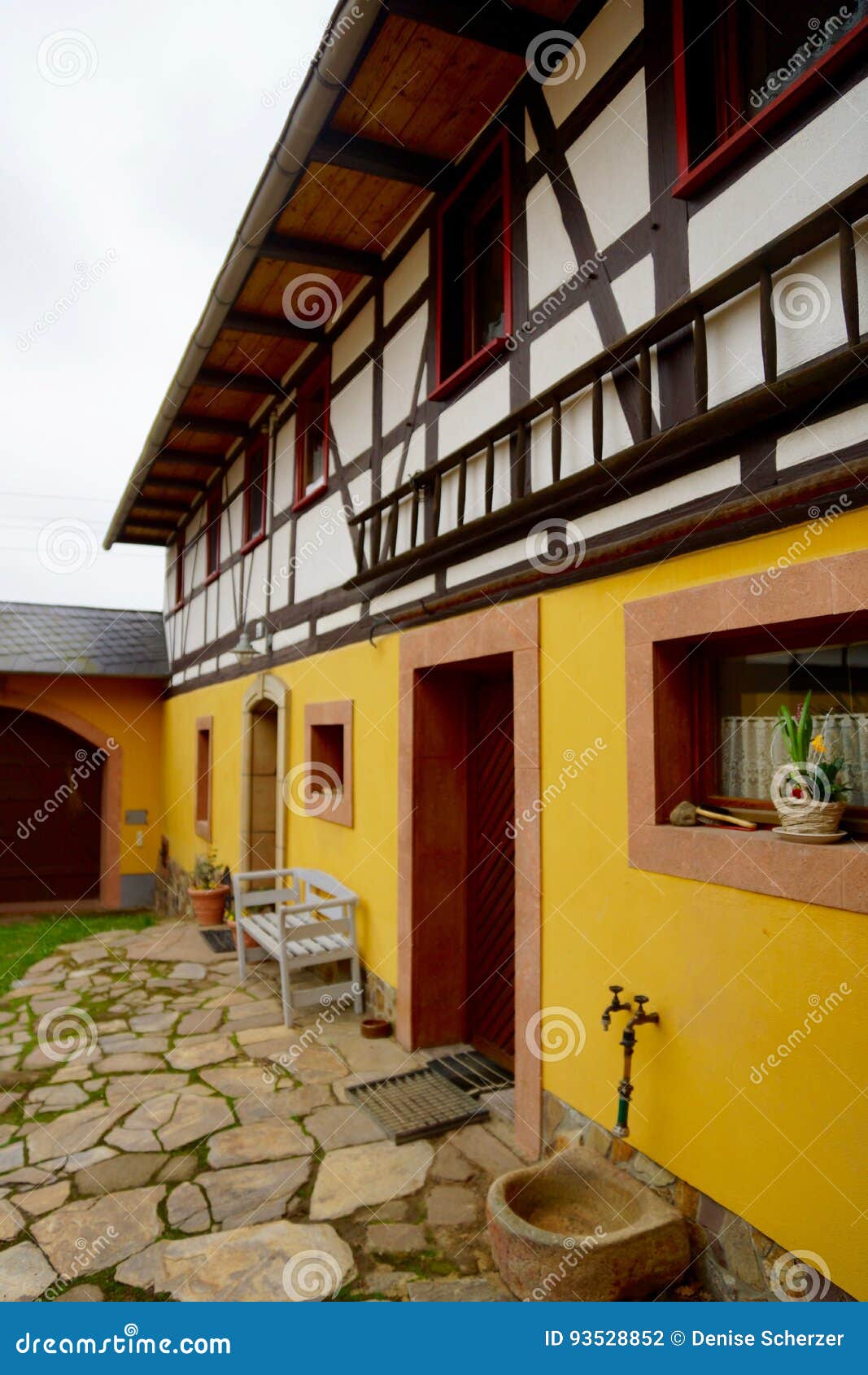 Old German Timber Farmhouse Facade Stock Photo - Image of countryhome ...