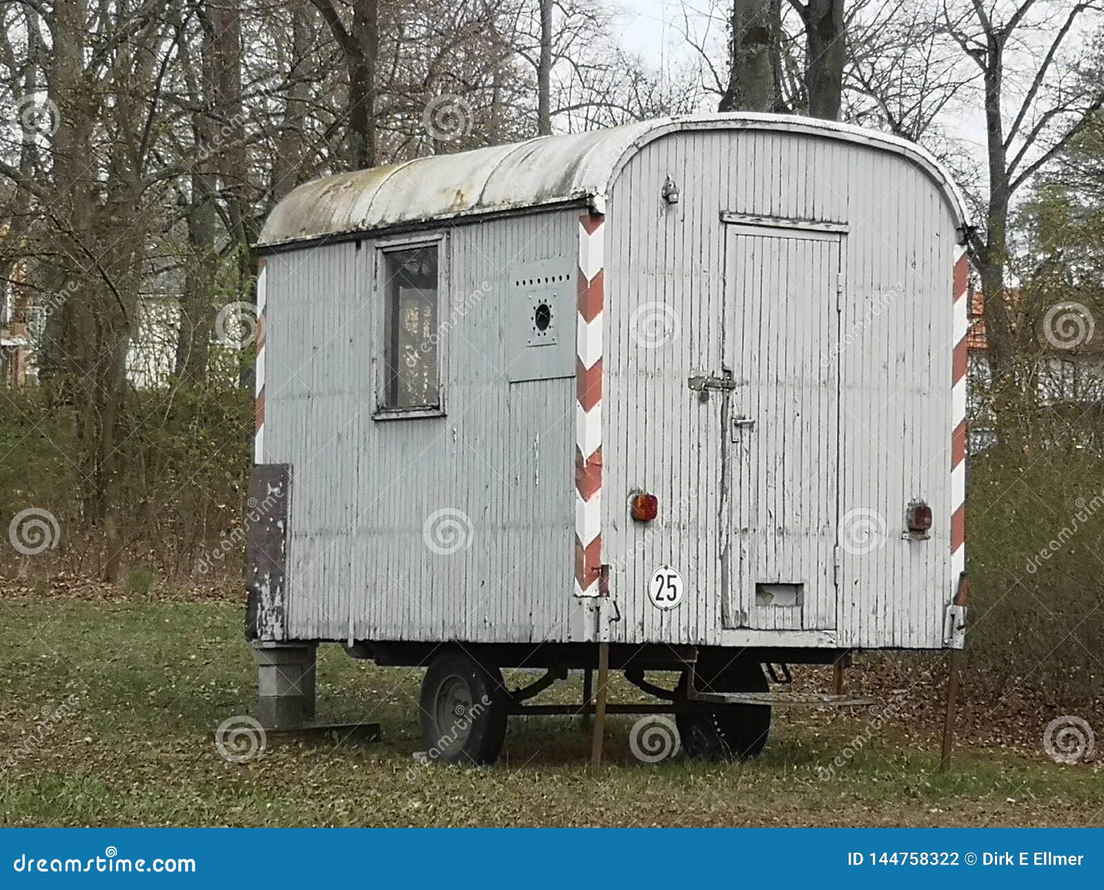 Old German Wooden Construction Trailer Stock Photo - Image of transport ...