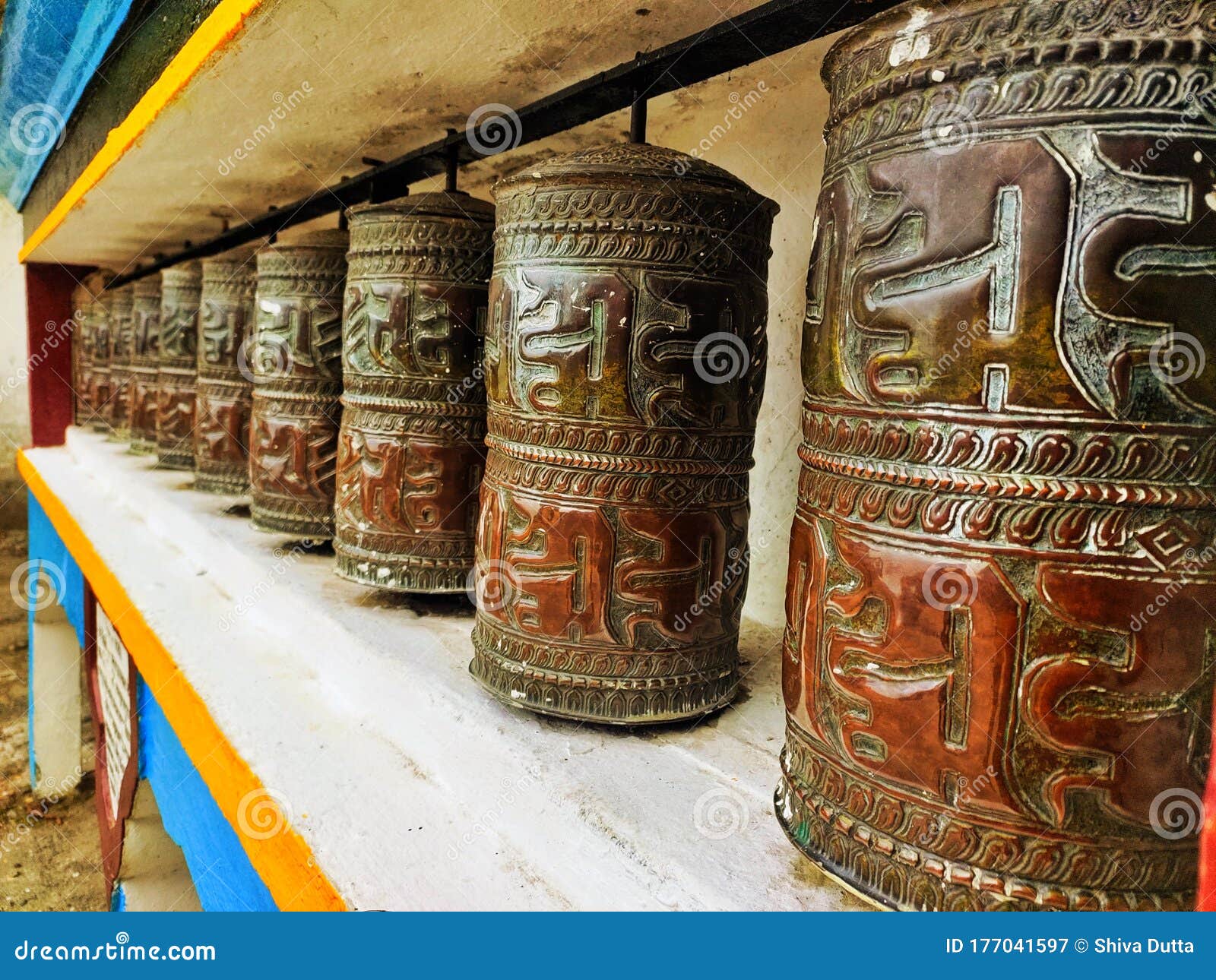 The Old Ghoom Monastery Praying Wheels Editorial Photography - Image of ...