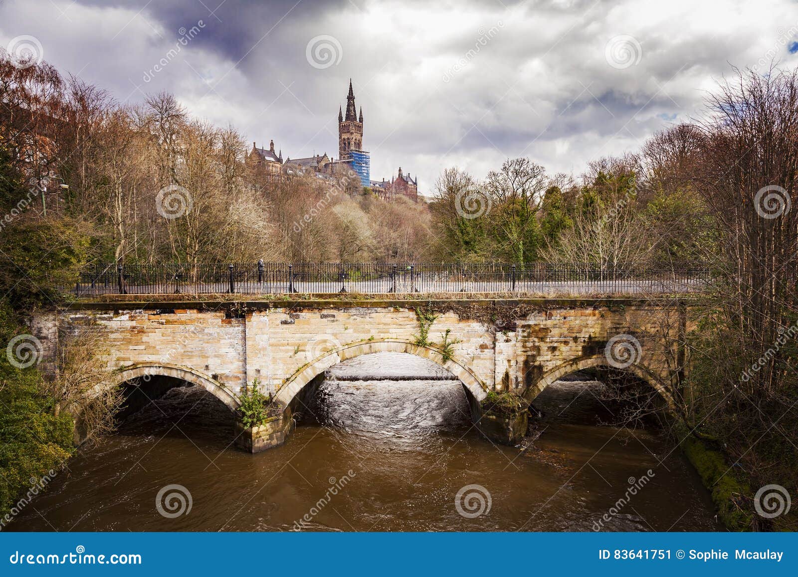Old Glasgow walk bridge stock image. Image of cloudy - 83641751