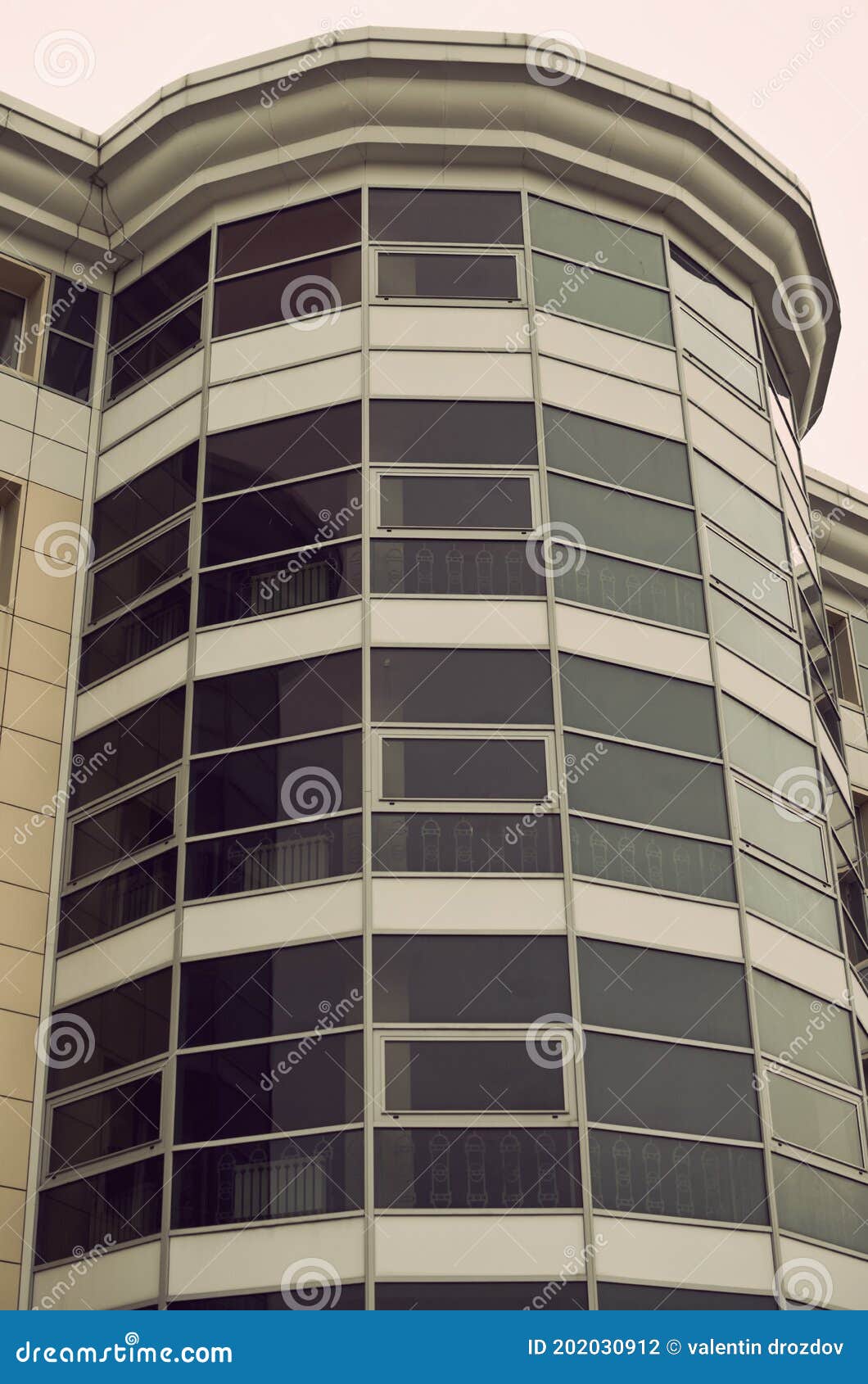 Old Glass Building in Vintage Style Stock Photo - Image of industry ...