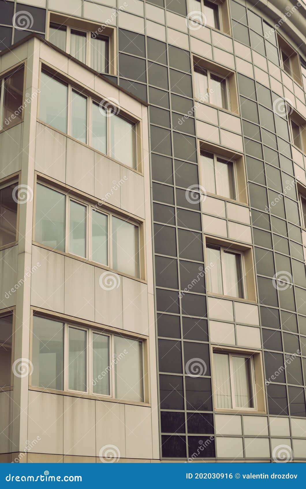 Old Glass Building in Vintage Style Stock Photo - Image of construction ...