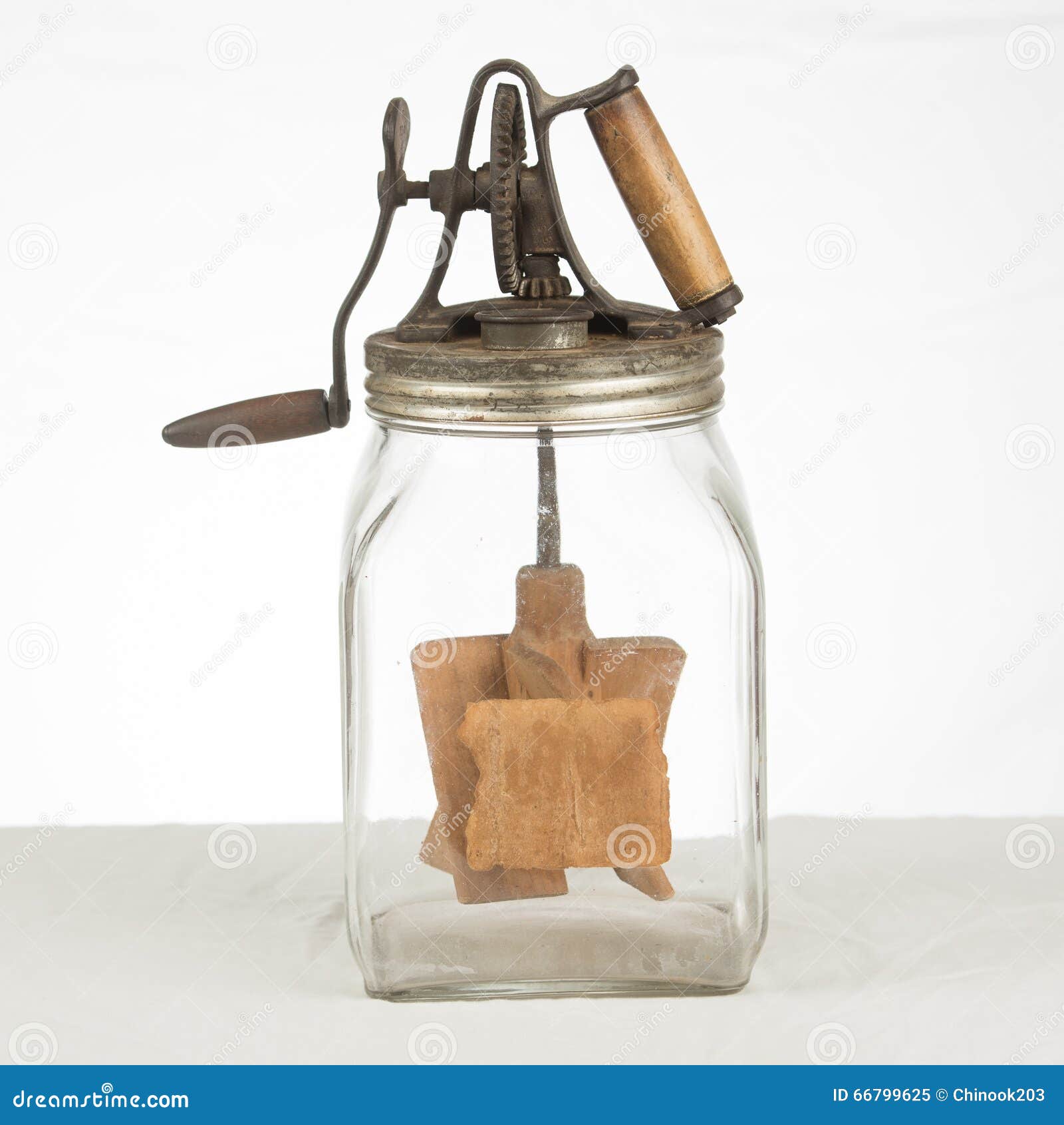 Old Glass Butter Churn stock image. Image of home, white - 66799625