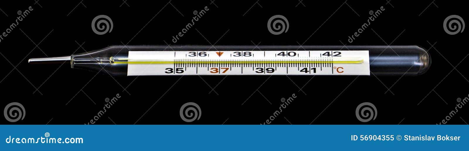Old Glass Classic Mercury Thermometer Isolated Stock Image - Image of ...