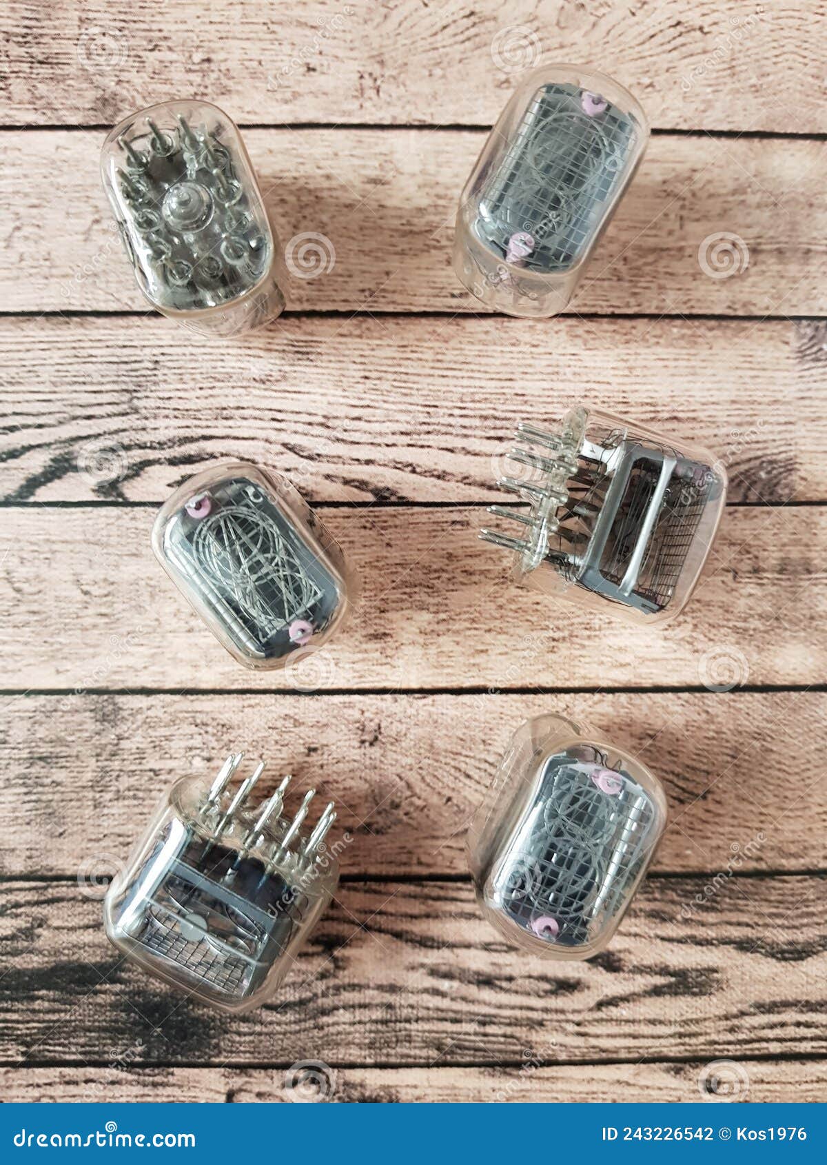 Old Glass Discharge Indicators for Electronics Stock Photo - Image of ...