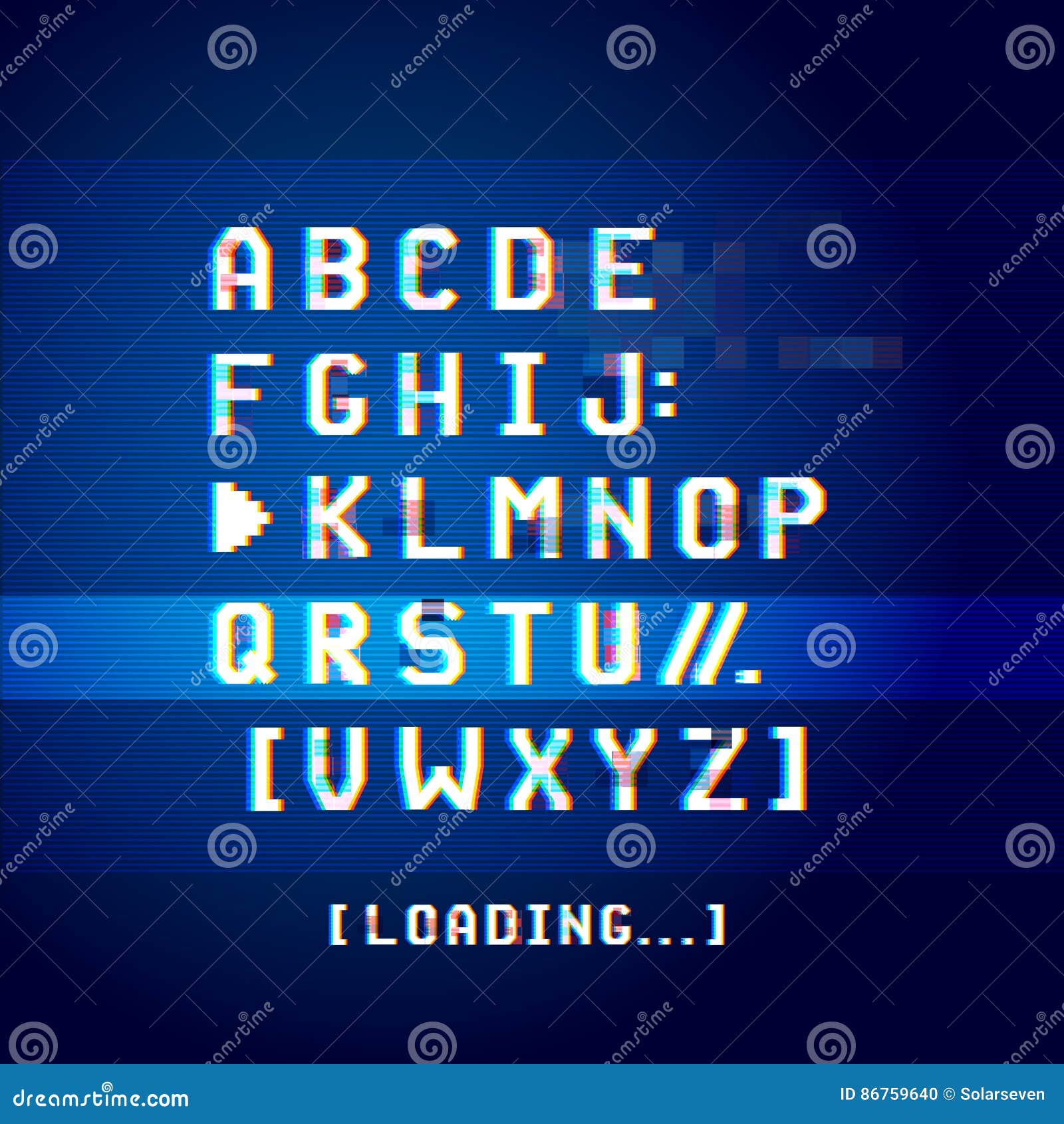 Old Glitch Computer Letters Stock Vector - Illustration of distorted ...