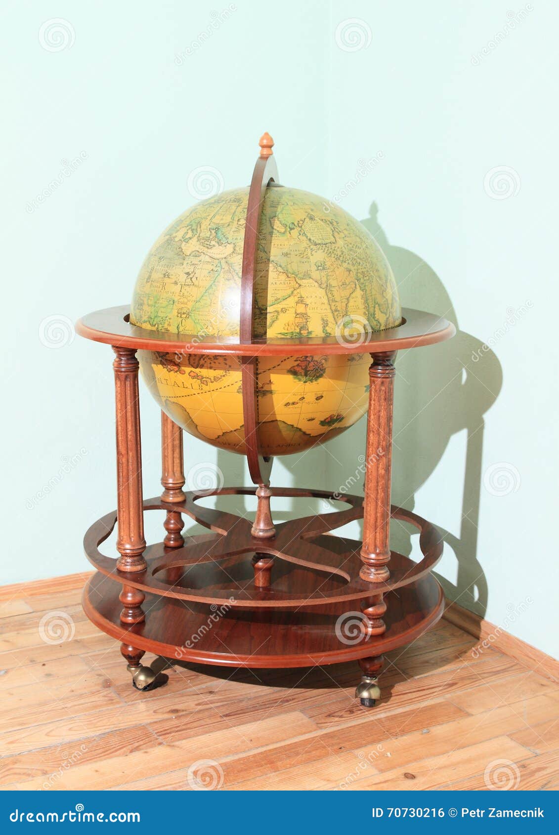 Old globe stock photo. Image of wall, world, corner, floor - 70730216