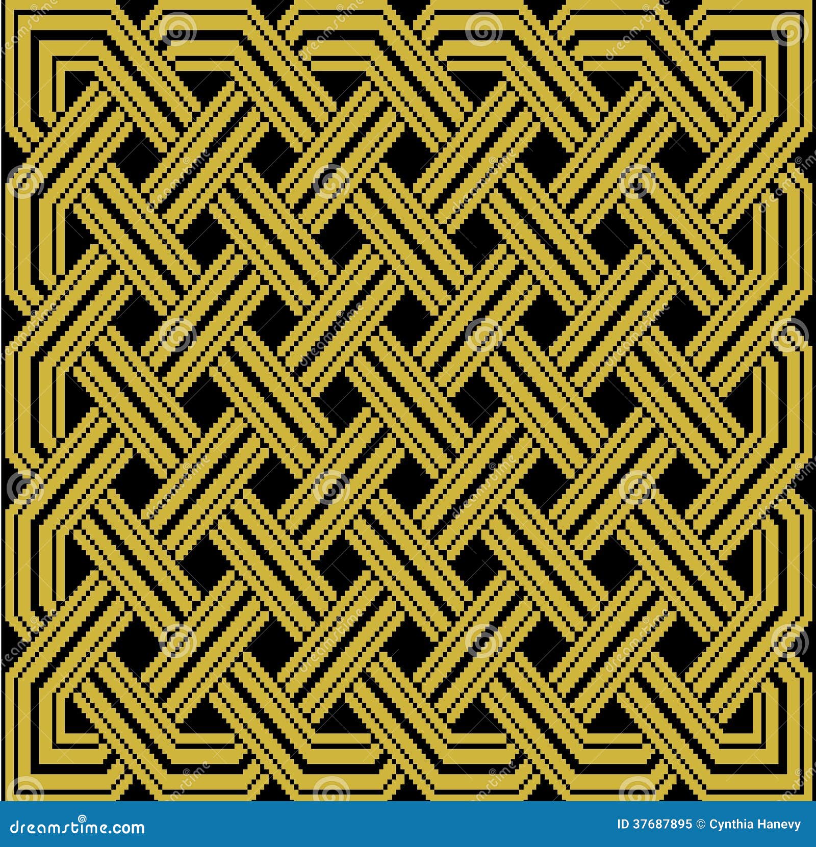 Old Gold Celtic Knot on Black Background Stock Illustration ...