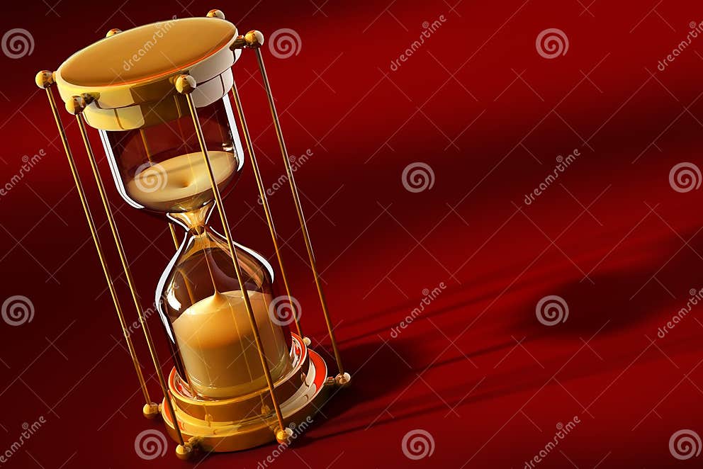 Old Gold Sand Clock Measuring Time Stock Illustration - Illustration of ...
