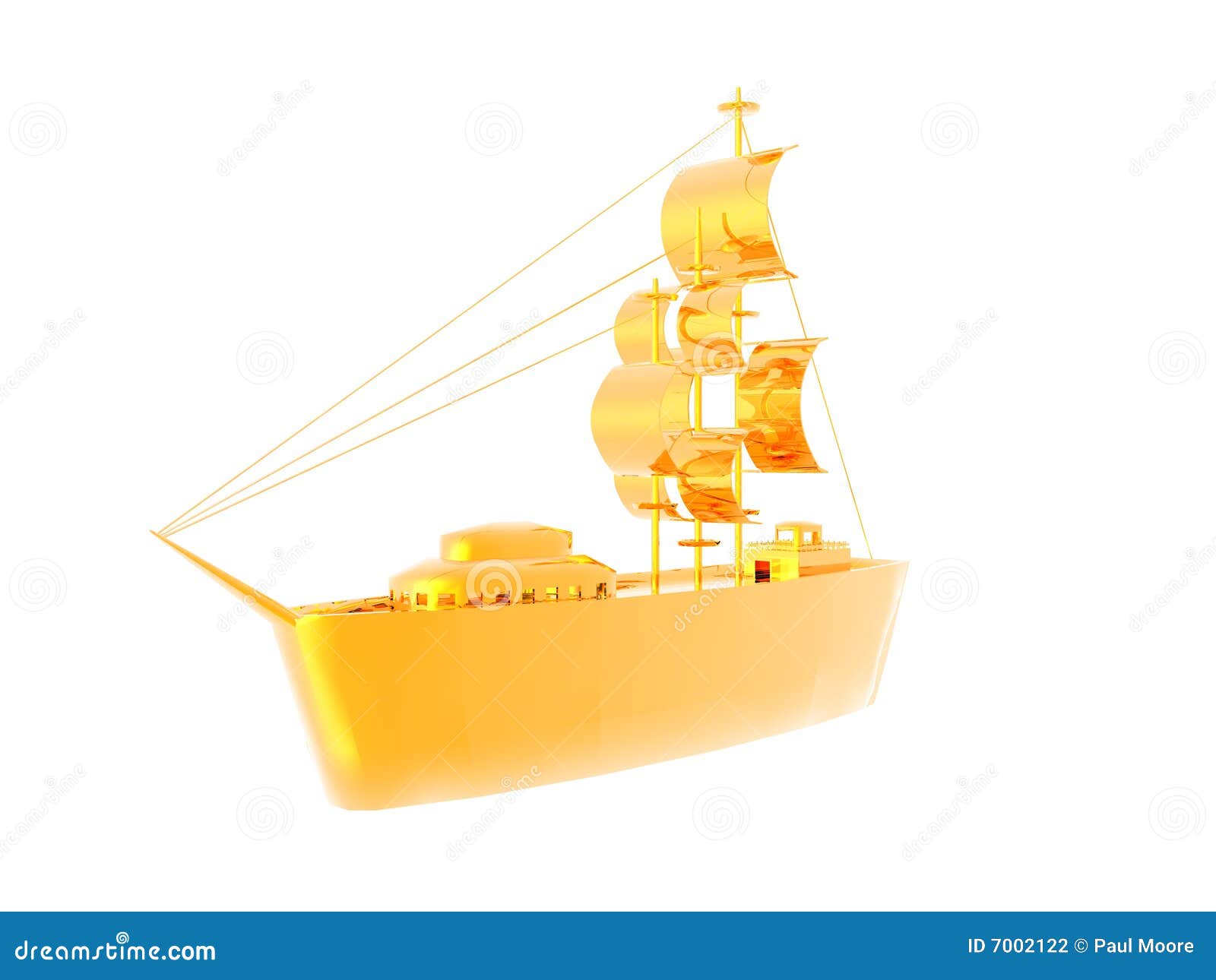 Old Gold Ship stock illustration. Illustration of metal - 7002122