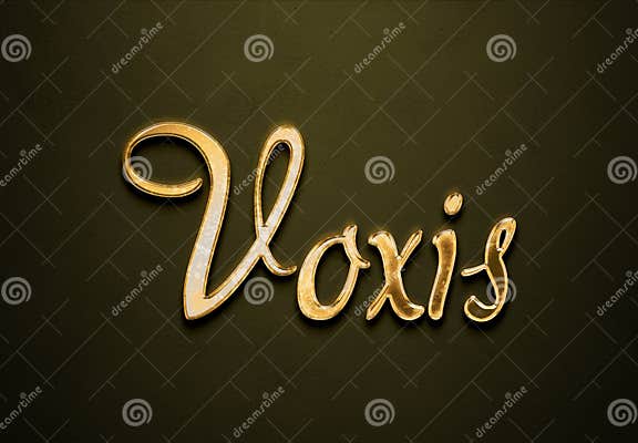 Old Gold Text Effect of Name Voxis with 3D Glossy Style Mockup. Stock ...