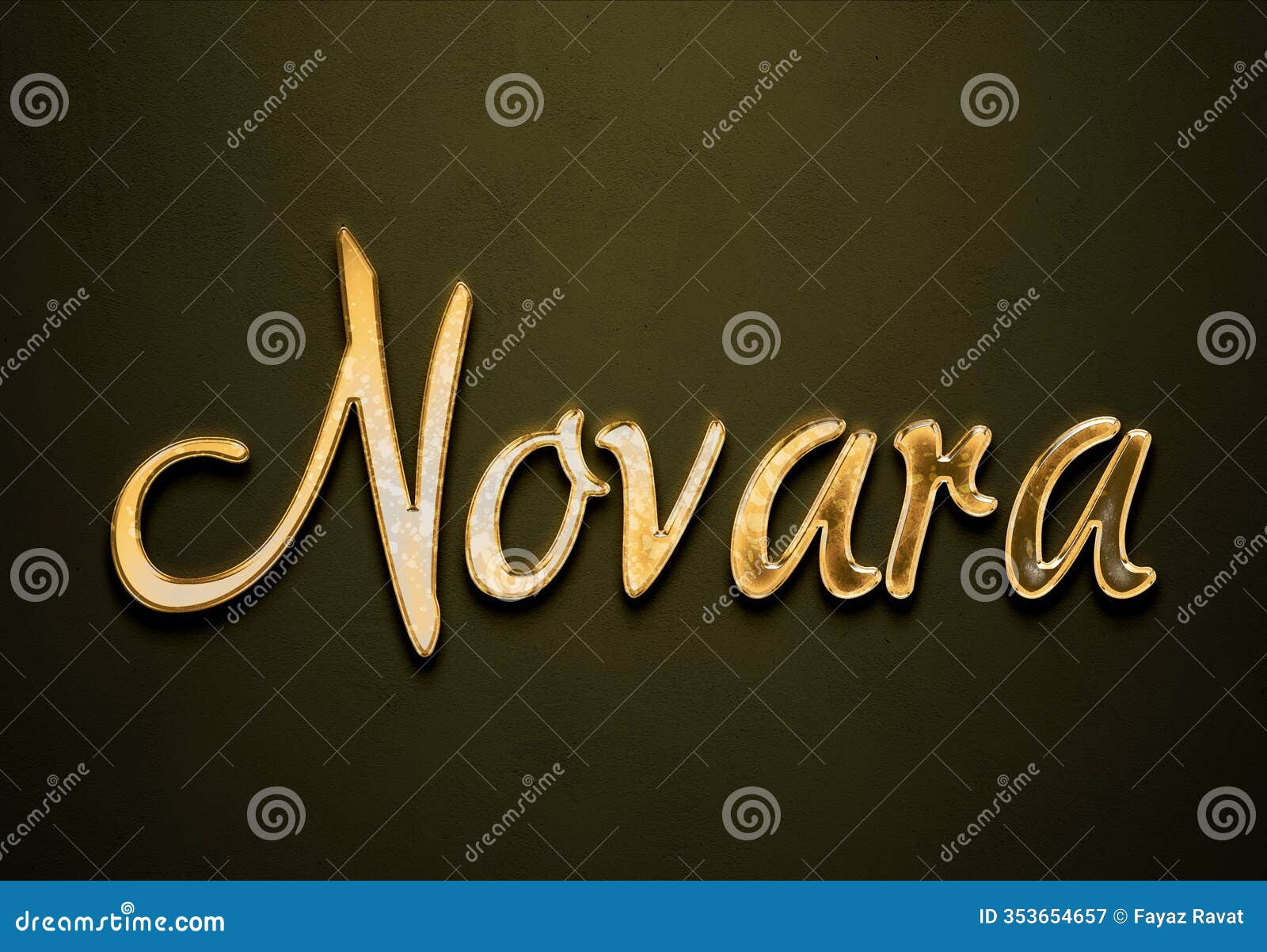 Old Gold Text Effect of Name Novara with 3D Glossy Style Mockup. Stock Image - Image of timeless ...