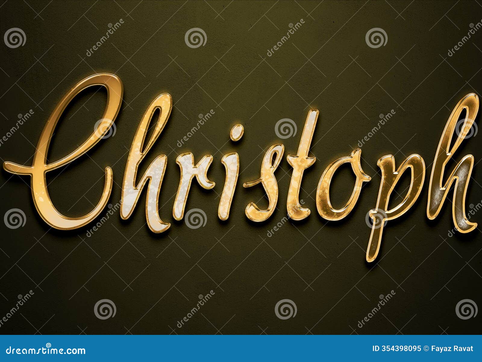 Old Gold Text Effect Of Name Christoph With 3D Glossy Style Mockup ...