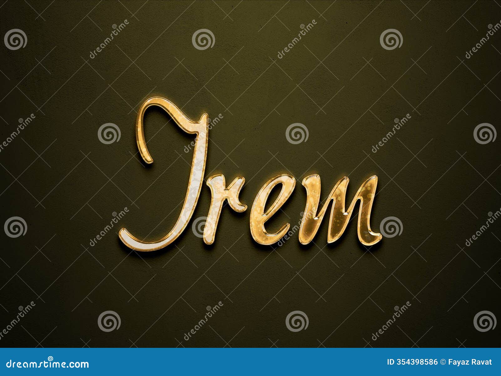 Old Gold Text Effect of Name Irem with 3D Glossy Style Mockup. Stock ...