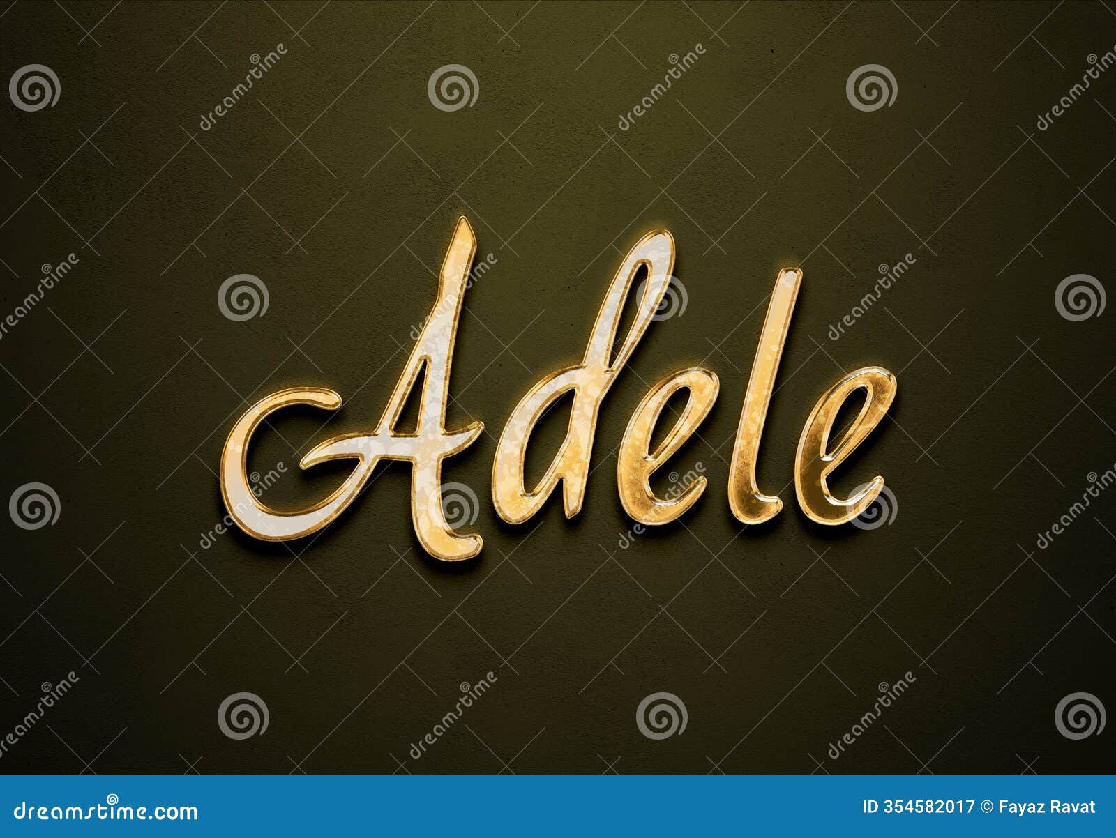 Old Gold Text Effect of Name Adele with 3D Glossy Style Mockup. Stock Image - Image of ...