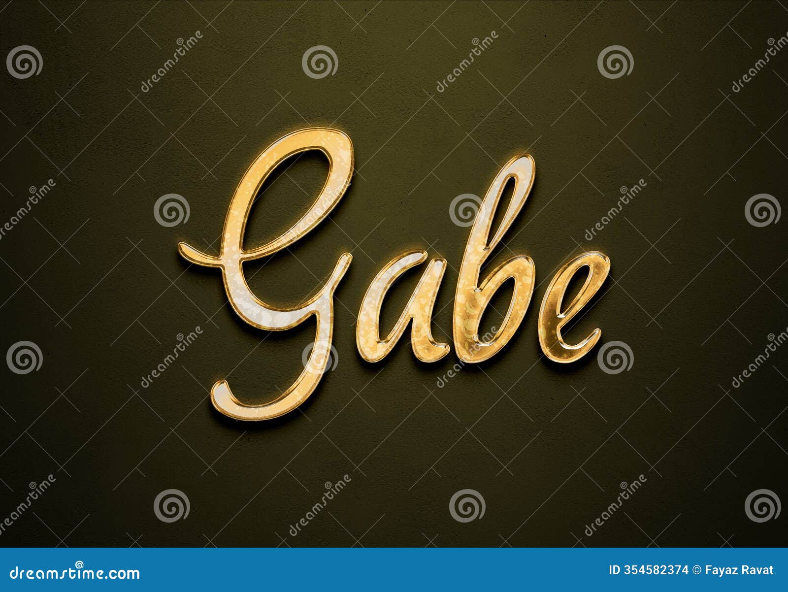 Old Gold Text Effect of Name Gabe with 3D Glossy Style Mockup. Stock ...
