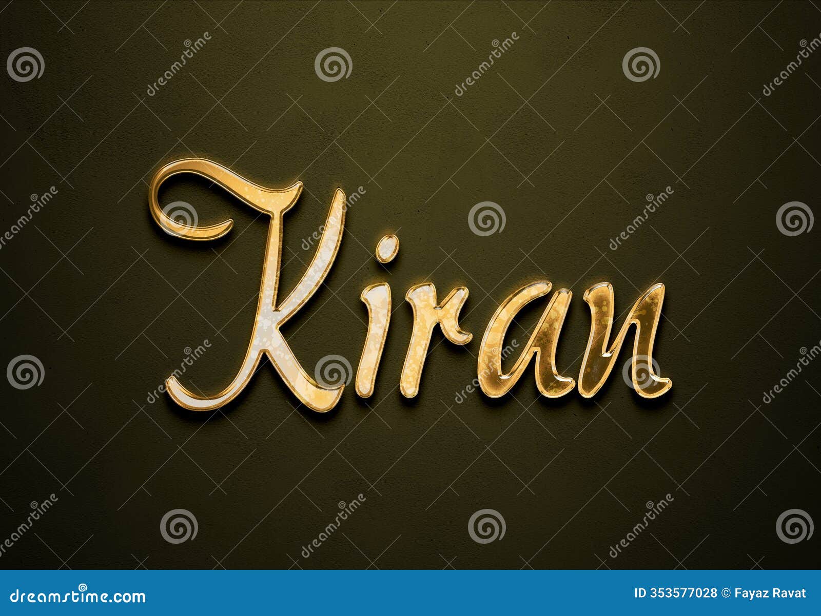 Old Gold Text Effect of Name Kiran with 3D Glossy Style Mockup. Stock Photo - Image of elegance ...