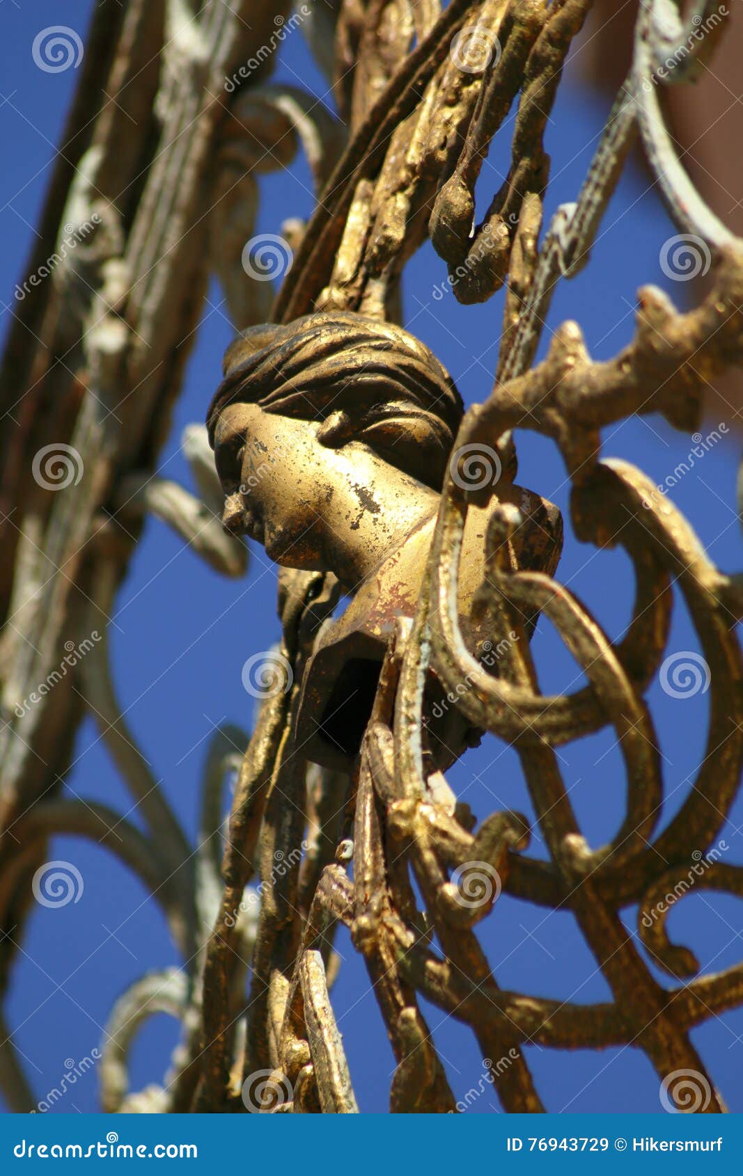 Old golden Balcony railing stock image. Image of balcony - 76943729
