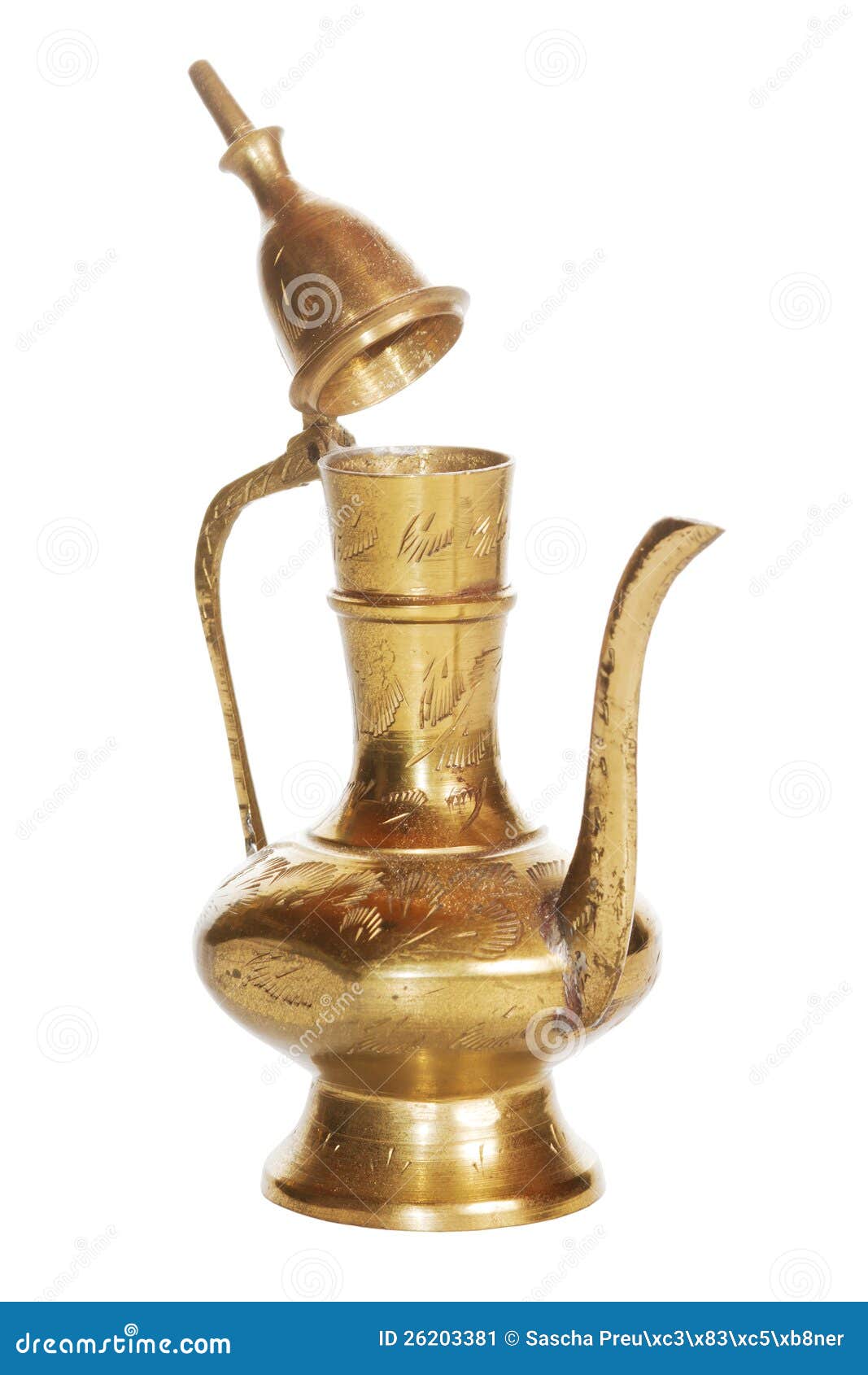 Old golden carafe stock image. Image of elegance, wine - 26203381