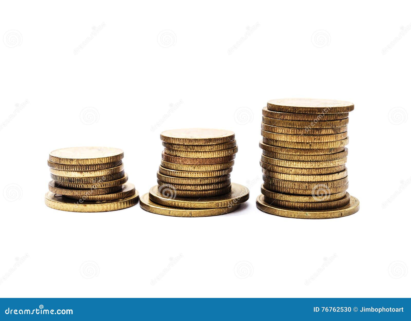 Old Golden Coins Stack Isolated Stock Photo - Image of saving, credit ...