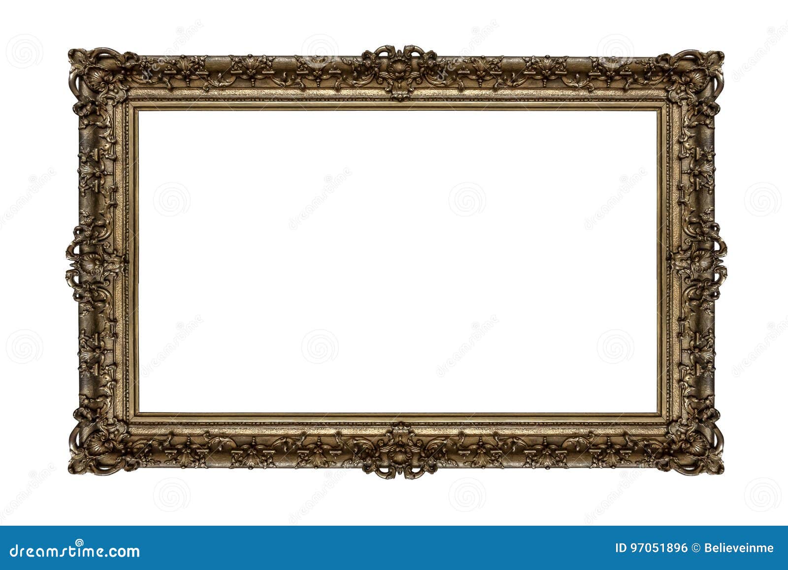 Old golden frame. stock photo. Image of gold, antique - 97051896