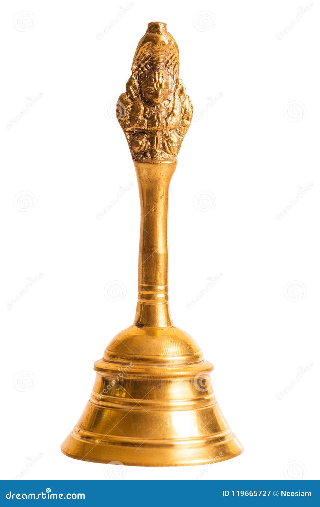 Old golden hand bell stock image. Image of white, time - 119665727